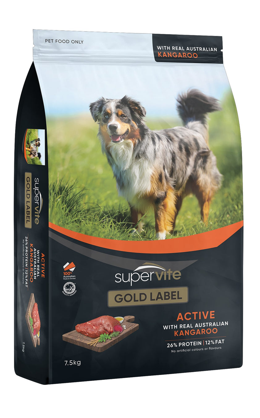 Supervite Gold Label Adult Dog Active Kangaroo 20kg – Animal Stuff