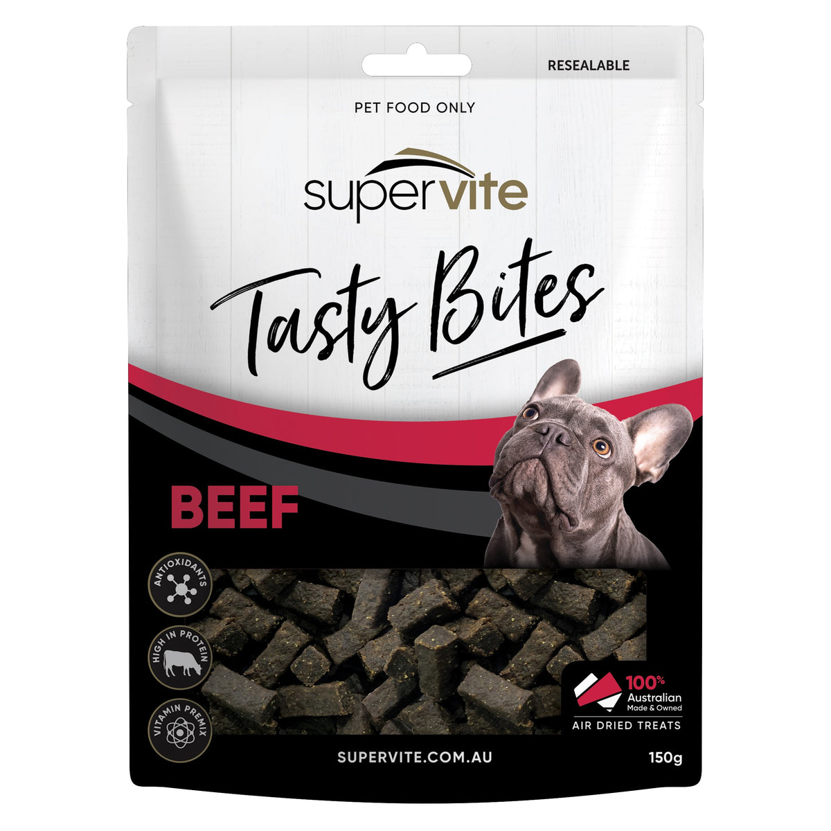 Supervite Tasty Bites Beef 150g – Animal Stuff
